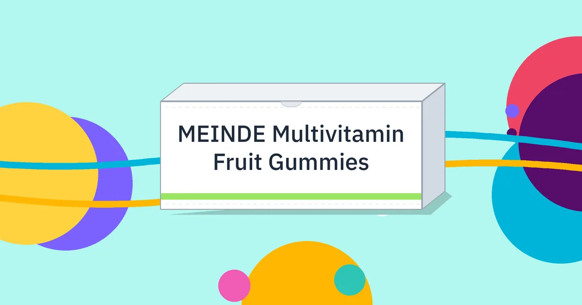 Symbolbild: Packung mit der Aufschrift MEINDE Multivitamin Fruit Gummies (PZN 20107527) – Verfügbarkeit und Bezug in Apotheken in Frankfurt am Main