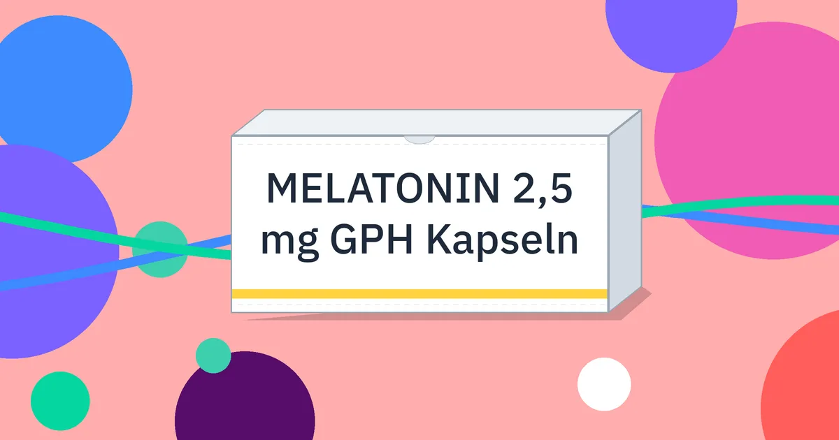 Symbolbild: Packung mit der Aufschrift MELATONIN 2,5 mg GPH Kapseln (PZN 08450091) – Verfügbarkeit und Bezug in Apotheken in Frankfurt am Main