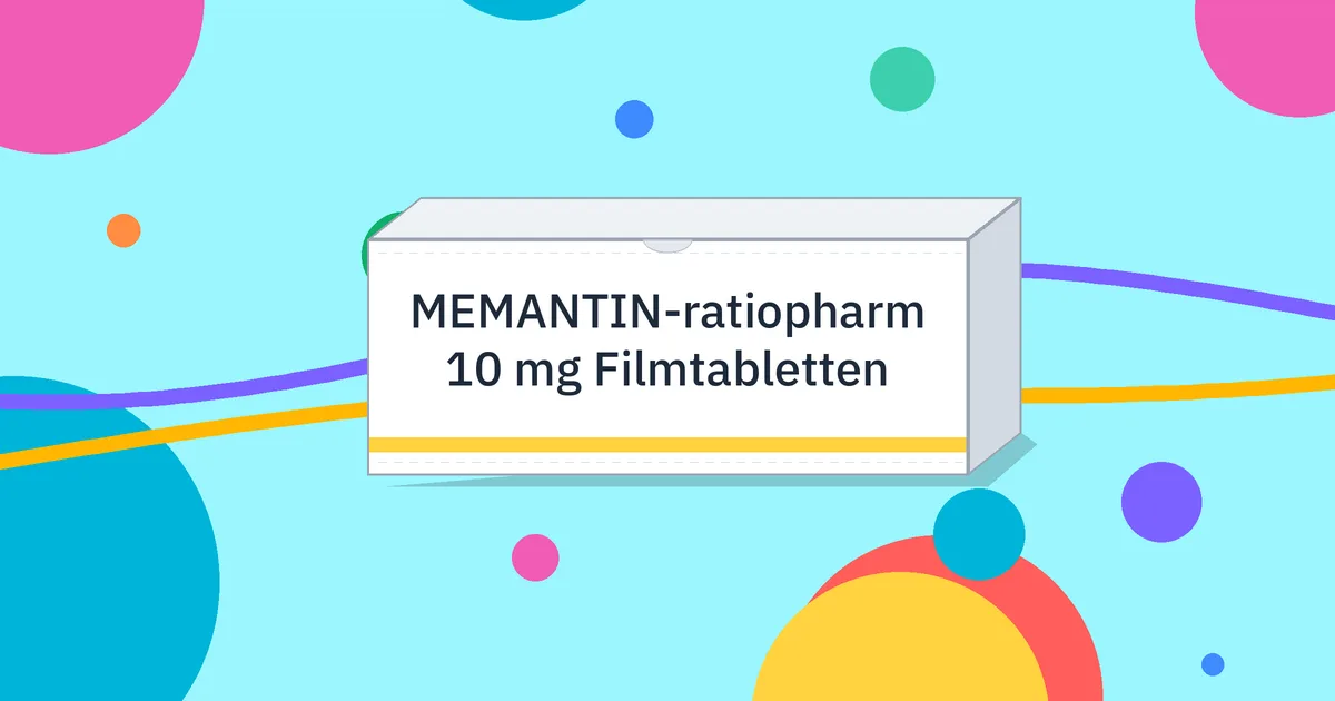 Symbolbild: Packung mit der Aufschrift MEMANTIN-ratiopharm 10 mg Filmtabletten (PZN 00146643) – Verfügbarkeit und Bezug in Apotheken in Frankfurt am Main