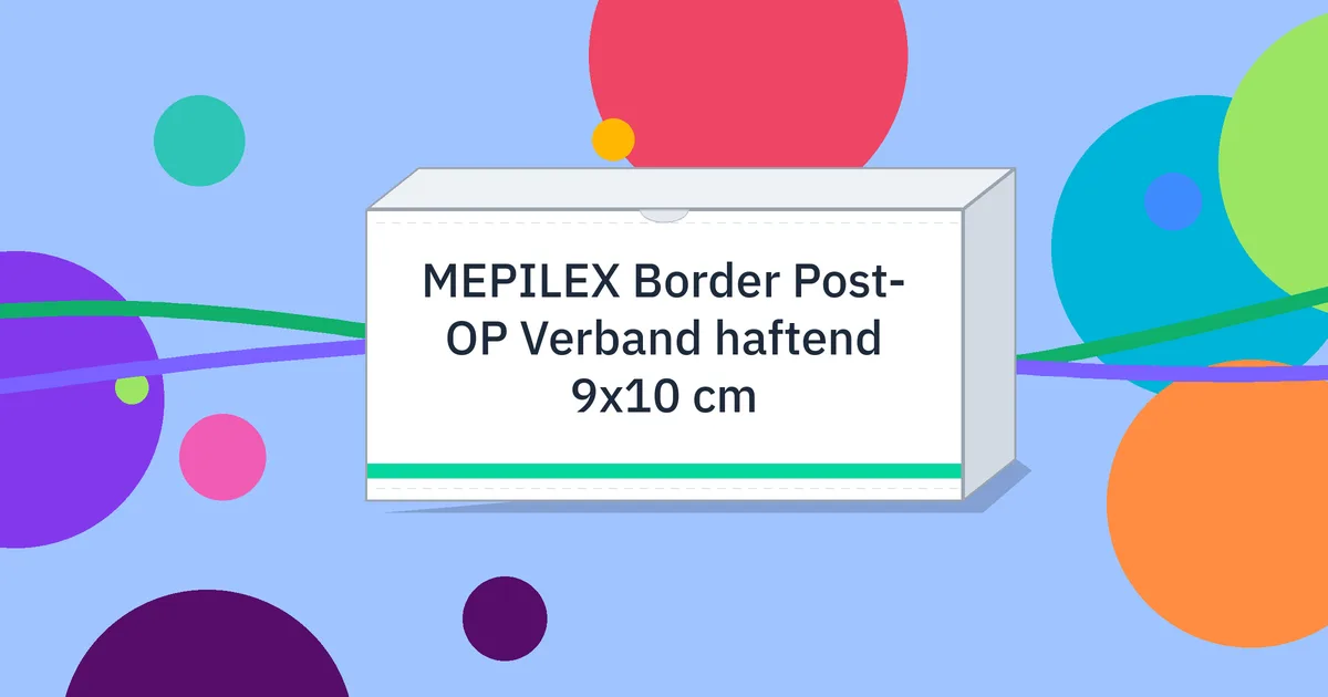 Symbolbild: Packung mit der Aufschrift MEPILEX Border Post-OP Verband haftend 9x10 cm (PZN 11639136) – Verfügbarkeit und Bezug in Apotheken in Frankfurt am Main