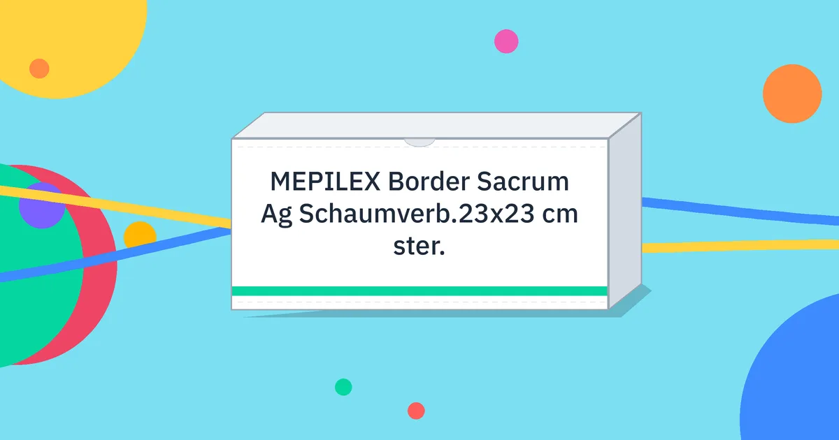 Symbolbild: Packung mit der Aufschrift MEPILEX Border Sacrum Ag Schaumverb.23x23 cm ster. (PZN 12577265) – Verfügbarkeit und Bezug in Apotheken in Frankfurt am Main