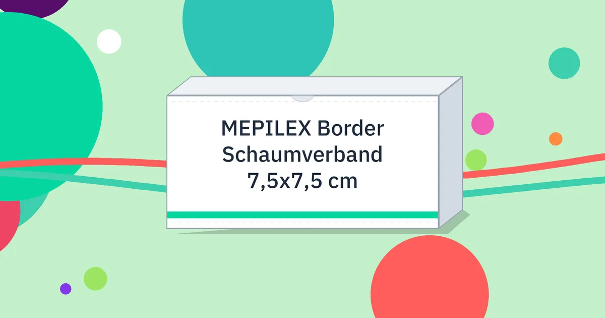 Symbolbild: Packung mit der Aufschrift MEPILEX Border Schaumverband 7,5x7,5 cm (PZN 17820279) – Verfügbarkeit und Bezug in Apotheken in Frankfurt am Main