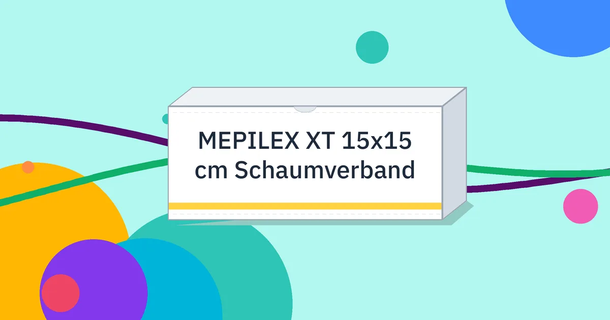 Symbolbild: Packung mit der Aufschrift MEPILEX XT 15x15 cm Schaumverband (PZN 11147284) – Verfügbarkeit und Bezug in Apotheken in Frankfurt am Main
