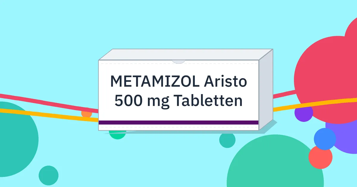 Symbolbild: Packung mit der Aufschrift METAMIZOL Aristo 500 mg Tabletten (PZN 12526983) – Verfügbarkeit und Bezug in Apotheken in Frankfurt am Main