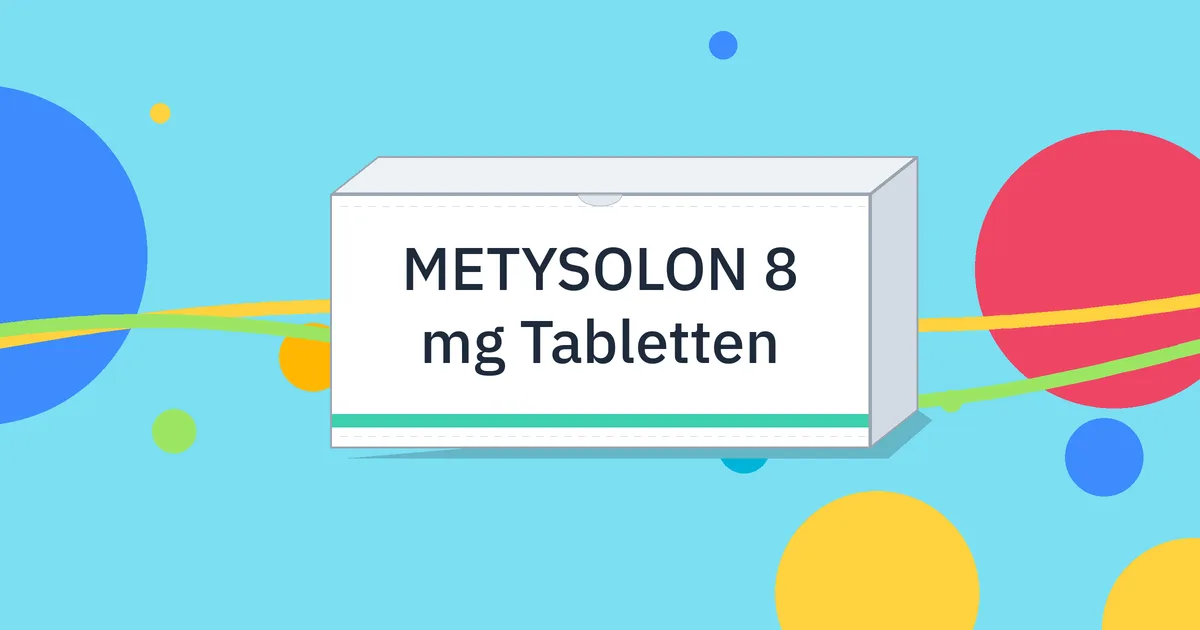 Symbolbild: Packung mit der Aufschrift METYSOLON 8 mg Tabletten (PZN 20371543) – Verfügbarkeit und Bezug in Apotheken in Frankfurt am Main