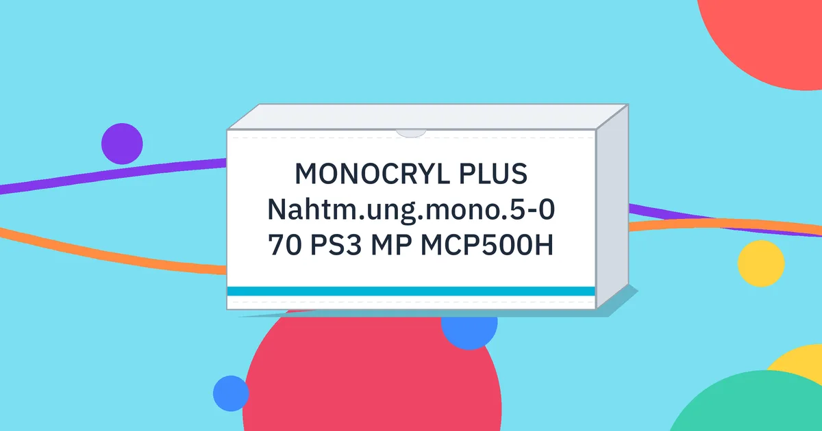 Symbolbild: Packung mit der Aufschrift MONOCRYL PLUS Nahtm.ung.mono.5-0 70 PS3 MP MCP500H (PZN 16252488) – Verfügbarkeit und Bezug in Apotheken in Frankfurt am Main