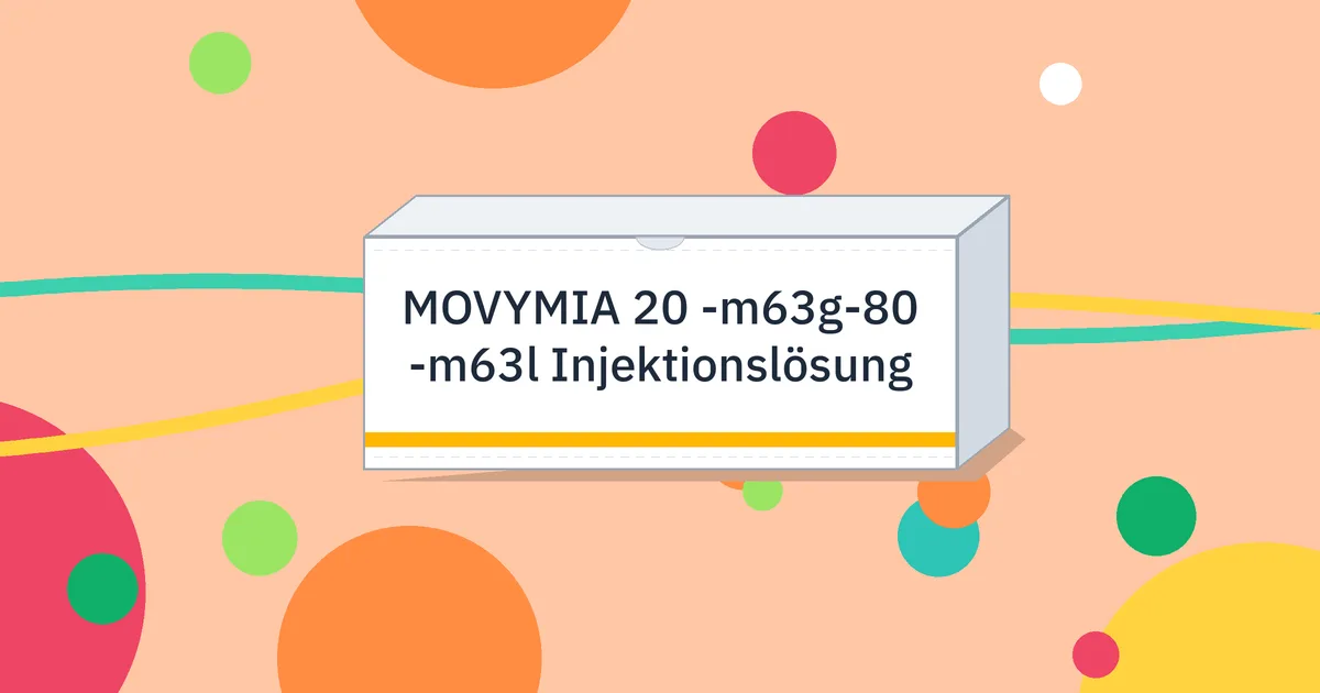 Symbolbild: Packung mit der Aufschrift MOVYMIA 20 -m63g-80 -m63l Injektionslösung (PZN 19542212) – Verfügbarkeit und Bezug in Apotheken in Frankfurt am Main