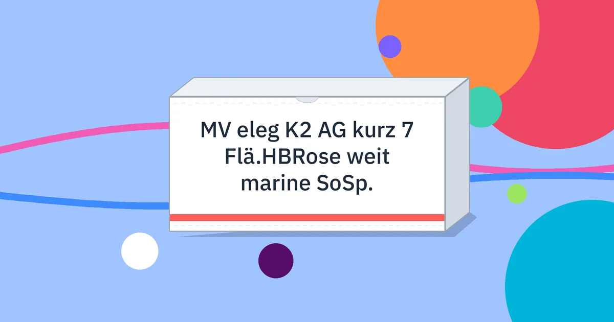 Symbolbild: Packung mit der Aufschrift MV eleg K2 AG kurz 7 Flä.HBRose weit marine SoSp. (PZN 15707001) – Verfügbarkeit und Bezug in Apotheken in Frankfurt am Main