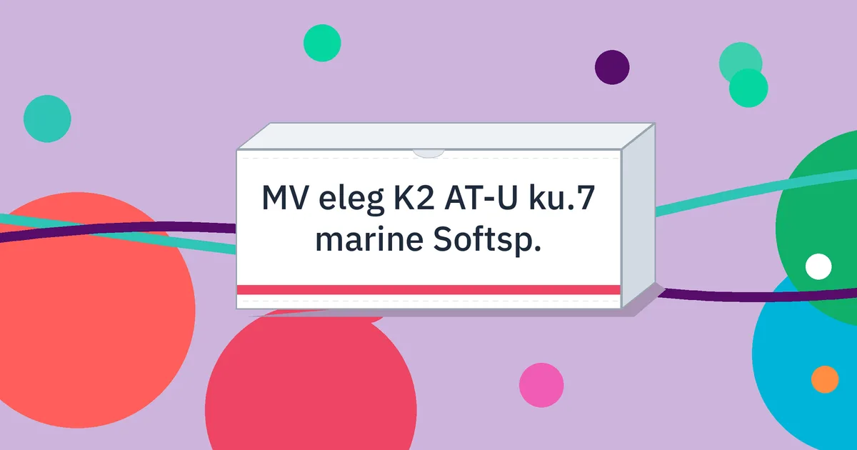 Symbolbild: Packung mit der Aufschrift MV eleg K2 AT-U ku.7 marine Softsp. (PZN 15292178) – Verfügbarkeit und Bezug in Apotheken in Frankfurt am Main