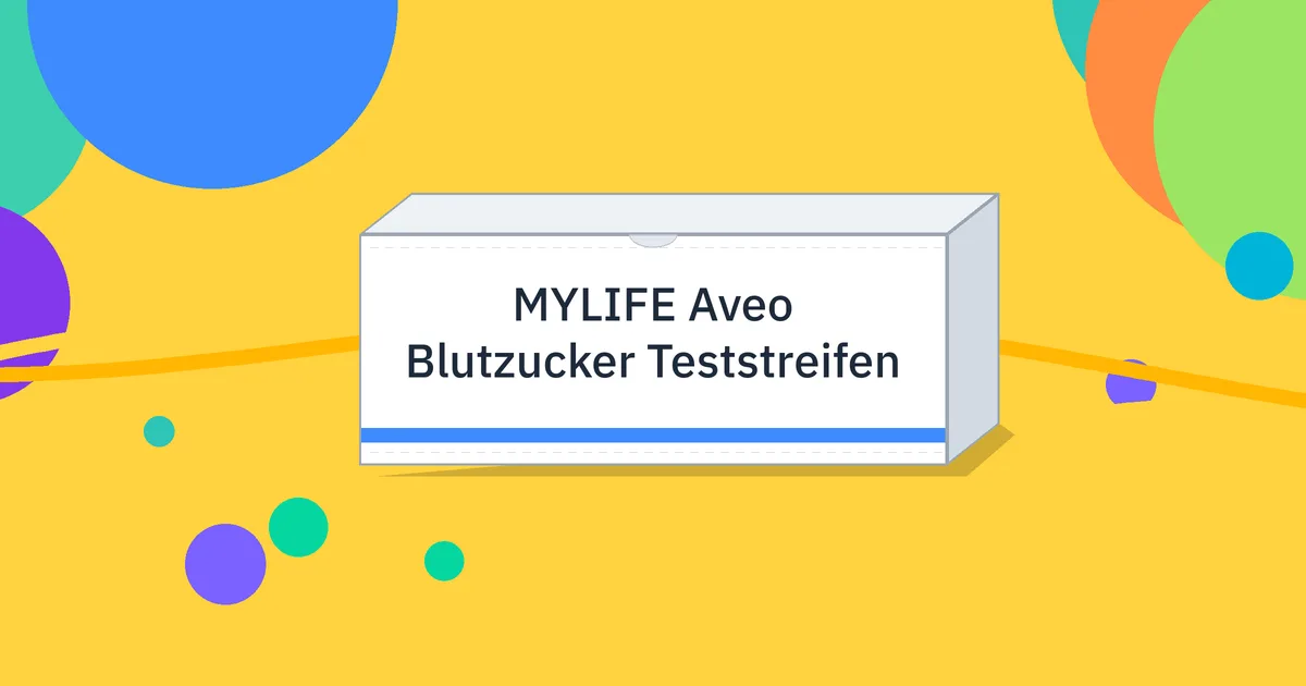 Symbolbild: Packung mit der Aufschrift MYLIFE Aveo Blutzucker Teststreifen (PZN 20109420) – Verfügbarkeit und Bezug in Apotheken in Frankfurt am Main