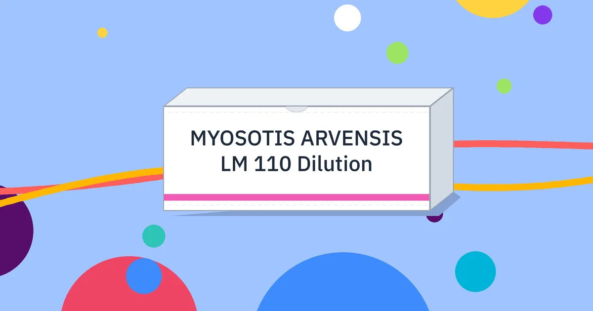 Symbolbild: Packung mit der Aufschrift MYOSOTIS ARVENSIS LM 110 Dilution (PZN 13612414) – Verfügbarkeit und Bezug in Apotheken in Frankfurt am Main