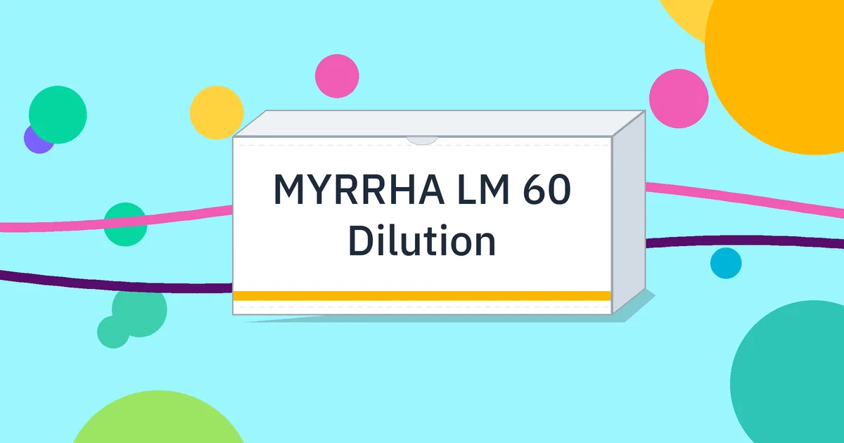 Symbolbild: Packung mit der Aufschrift MYRRHA LM 60 Dilution (PZN 12957832) – Verfügbarkeit und Bezug in Apotheken in Frankfurt am Main