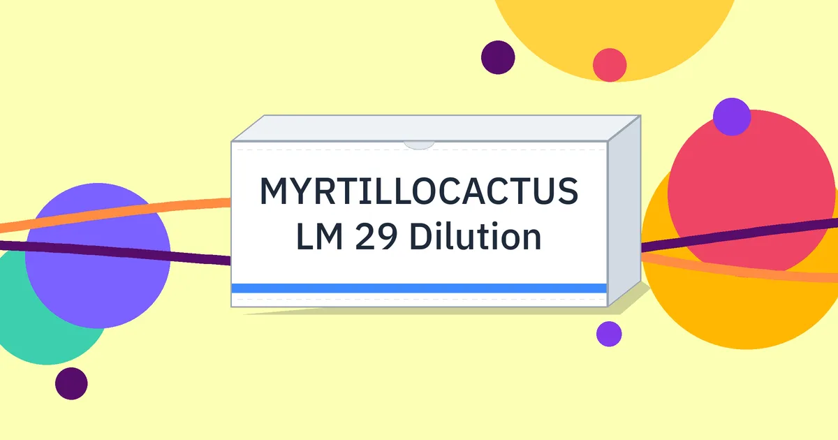Symbolbild: Packung mit der Aufschrift MYRTILLOCACTUS LM 29 Dilution (PZN 13613230) – Verfügbarkeit und Bezug in Apotheken in Frankfurt am Main