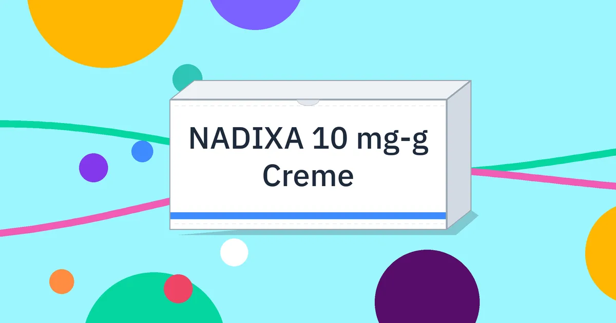 Symbolbild: Packung mit der Aufschrift NADIXA 10 mg-g Creme (PZN 00197126) – Verfügbarkeit und Bezug in Apotheken in Frankfurt am Main