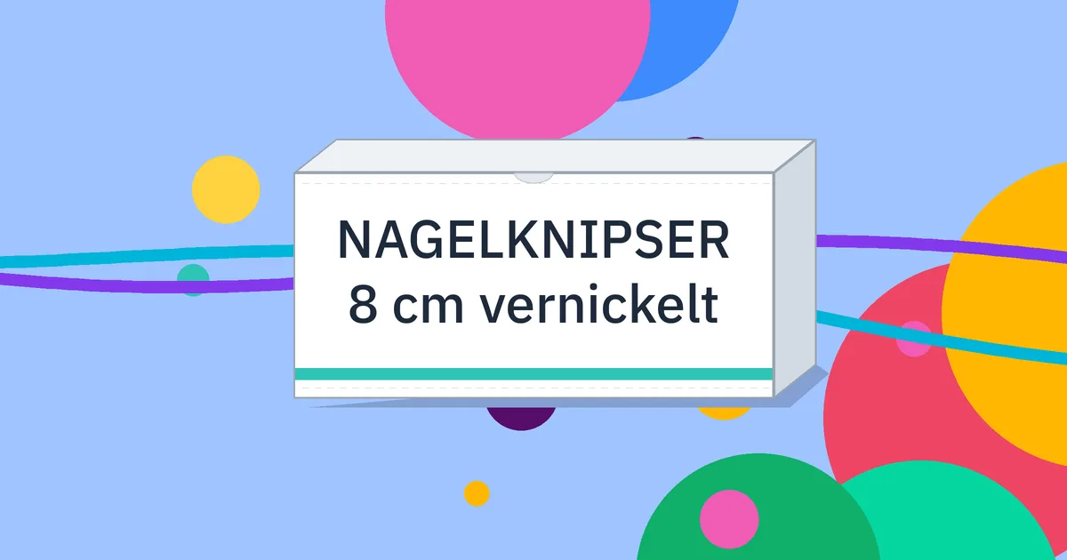 Symbolbild: Packung mit der Aufschrift NAGELKNIPSER 8 cm vernickelt (PZN 18754573) – Verfügbarkeit und Bezug in Apotheken in Frankfurt am Main