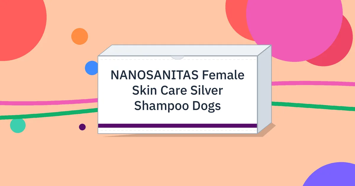 Symbolbild: Packung mit der Aufschrift NANOSANITAS Female Skin Care Silver Shampoo Dogs (PZN 19195911) – Verfügbarkeit und Bezug in Apotheken in Frankfurt am Main
