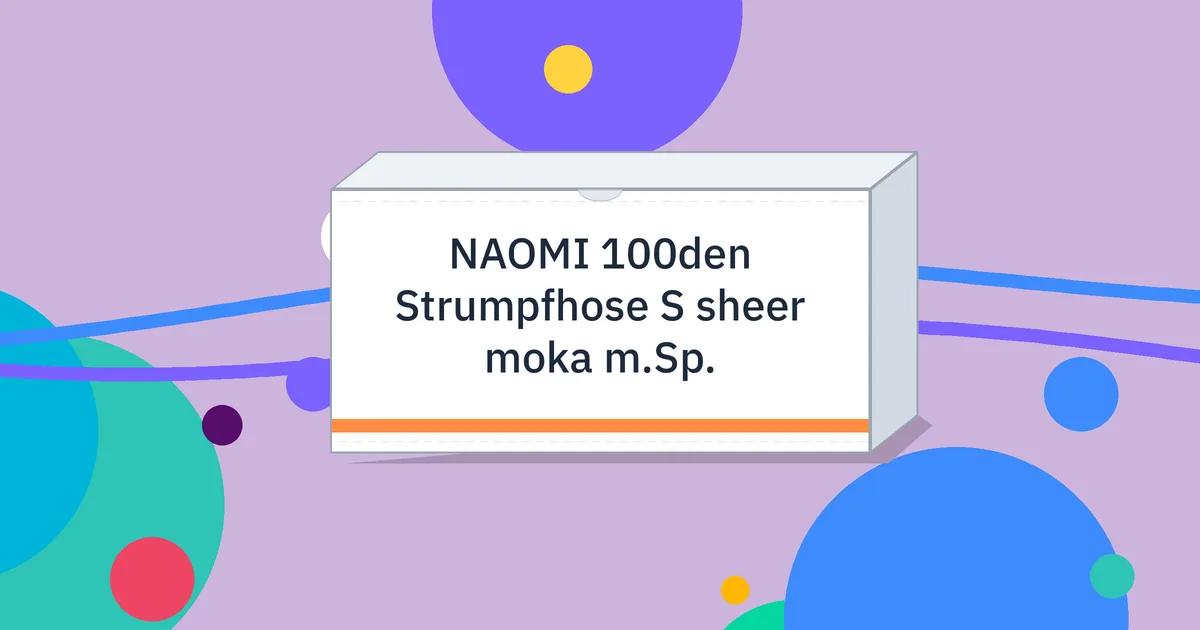 Symbolbild: Packung mit der Aufschrift NAOMI 100den Strumpfhose S sheer moka m.Sp. (PZN 16177226) – Verfügbarkeit und Bezug in Apotheken in Frankfurt am Main