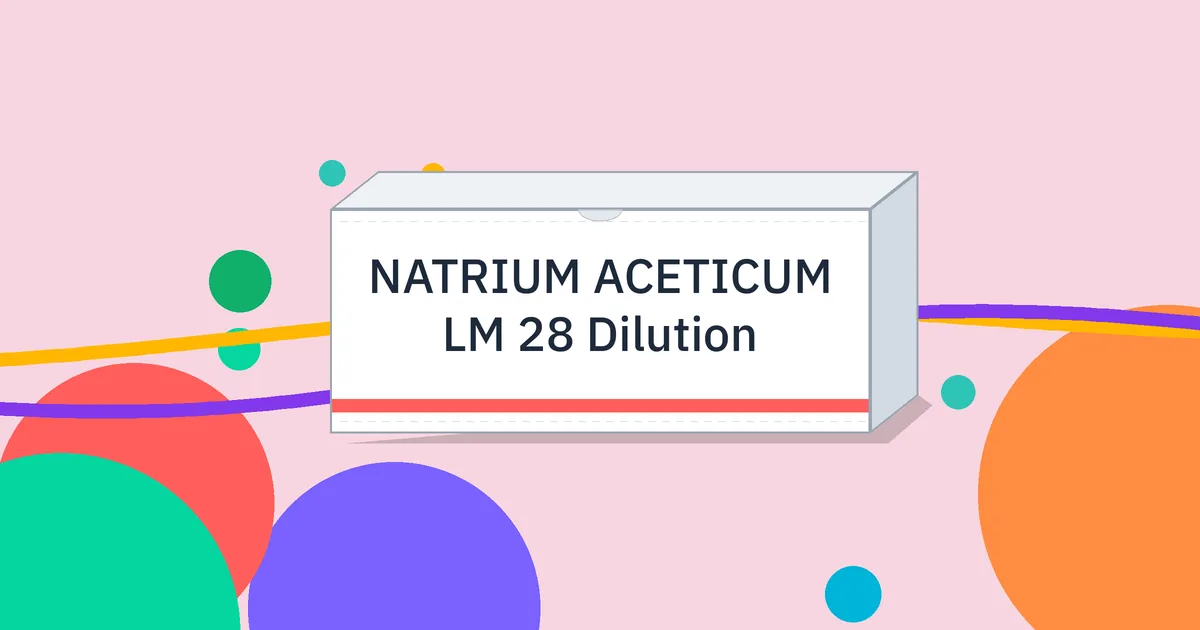 Symbolbild: Packung mit der Aufschrift NATRIUM ACETICUM LM 28 Dilution (PZN 12959127) – Verfügbarkeit und Bezug in Apotheken in Frankfurt am Main