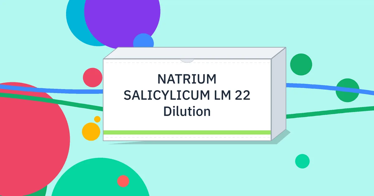 Symbolbild: Packung mit der Aufschrift NATRIUM SALICYLICUM LM 22 Dilution (PZN 12966564) – Verfügbarkeit und Bezug in Apotheken in Frankfurt am Main