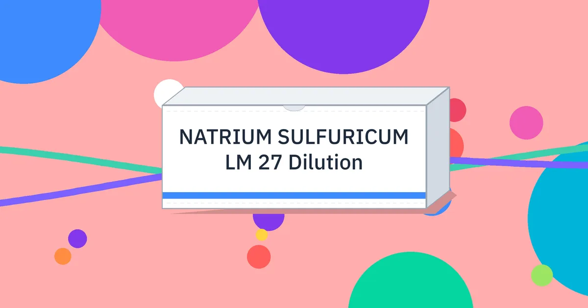 Symbolbild: Packung mit der Aufschrift NATRIUM SULFURICUM LM 27 Dilution (PZN 12967428) – Verfügbarkeit und Bezug in Apotheken in Frankfurt am Main