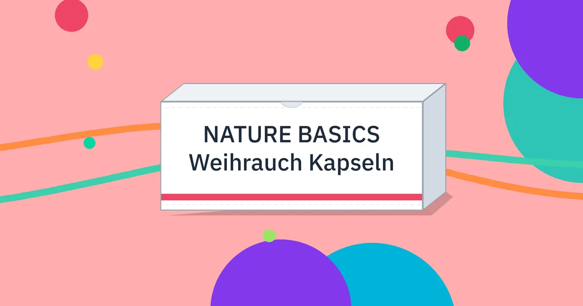 Symbolbild: Packung mit der Aufschrift NATURE BASICS Weihrauch Kapseln (PZN 17613824) – Verfügbarkeit und Bezug in Apotheken in Frankfurt am Main