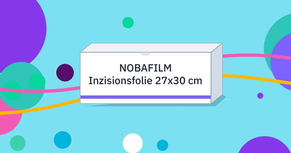 Symbolbild: Packung mit der Aufschrift NOBAFILM Inzisionsfolie 27x30 cm (PZN 00751628) – Verfügbarkeit und Bezug in Apotheken in Frankfurt am Main