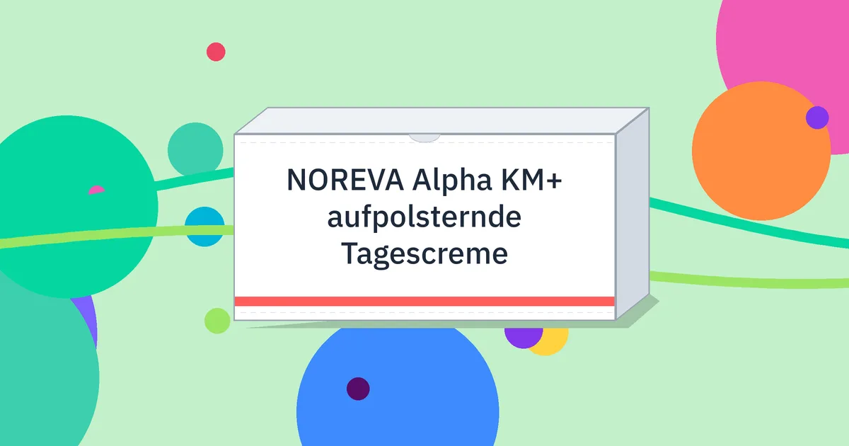 Symbolbild: Packung mit der Aufschrift NOREVA Alpha KM+ aufpolsternde Tagescreme (PZN 20357626) – Verfügbarkeit und Bezug in Apotheken in Frankfurt am Main