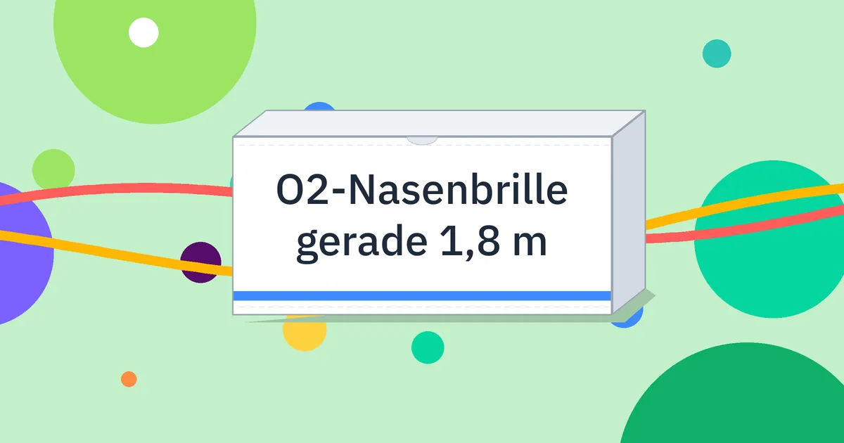 Symbolbild: Packung mit der Aufschrift O2-Nasenbrille gerade 1,8 m (PZN 16159642) – Verfügbarkeit und Bezug in Apotheken in Frankfurt am Main