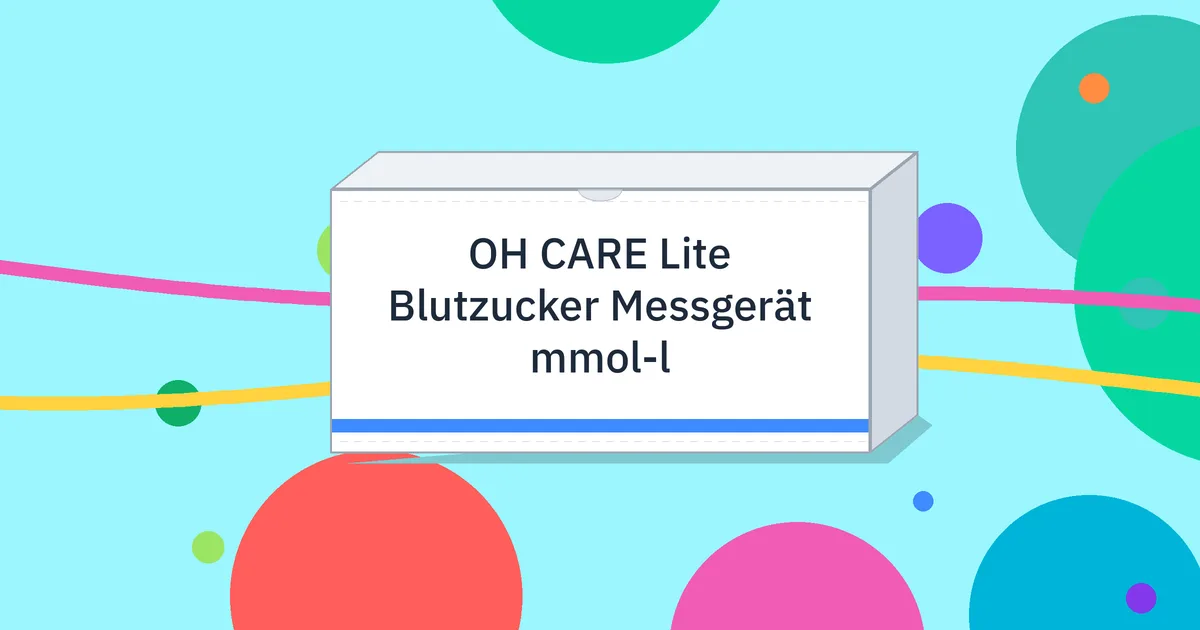 Symbolbild: Packung mit der Aufschrift OH CARE Lite Blutzucker Messgerät mmol-l (PZN 20402545) – Verfügbarkeit und Bezug in Apotheken in Frankfurt am Main