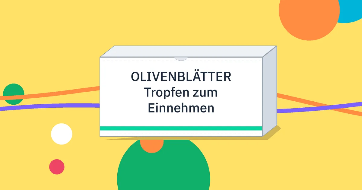 Symbolbild: Packung mit der Aufschrift OLIVENBLÄTTER Tropfen zum Einnehmen (PZN 11547670) – Verfügbarkeit und Bezug in Apotheken in Frankfurt am Main