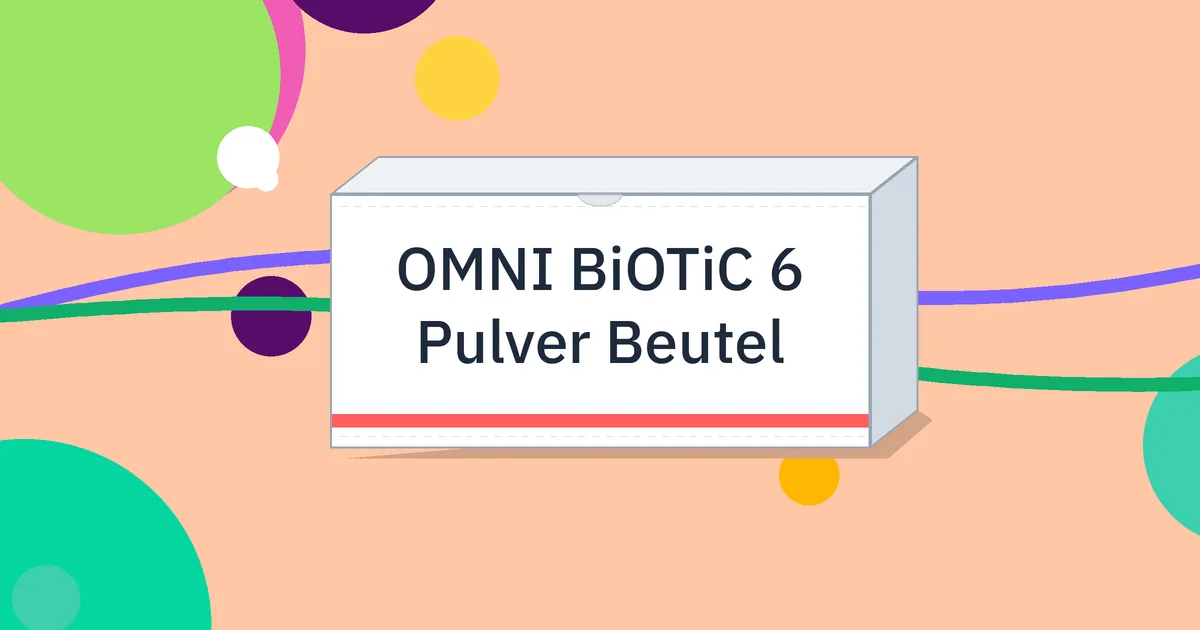 Symbolbild: Packung mit der Aufschrift OMNI BiOTiC 6 Pulver Beutel (PZN 10064811) – Verfügbarkeit und Bezug in Apotheken in Frankfurt am Main