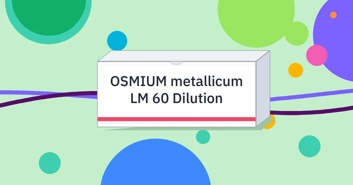 Symbolbild: Packung mit der Aufschrift OSMIUM metallicum LM 60 Dilution (PZN 12974256) – Verfügbarkeit und Bezug in Apotheken in Frankfurt am Main