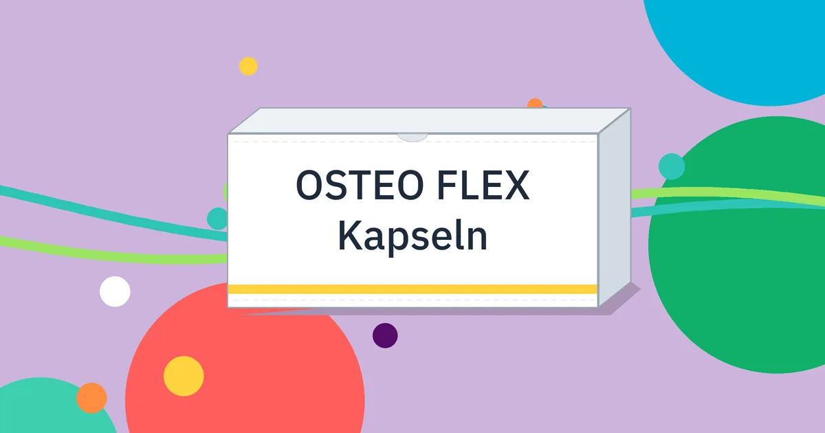 Symbolbild: Packung mit der Aufschrift OSTEO FLEX Kapseln (PZN 19777317) – Verfügbarkeit und Bezug in Apotheken in Frankfurt am Main
