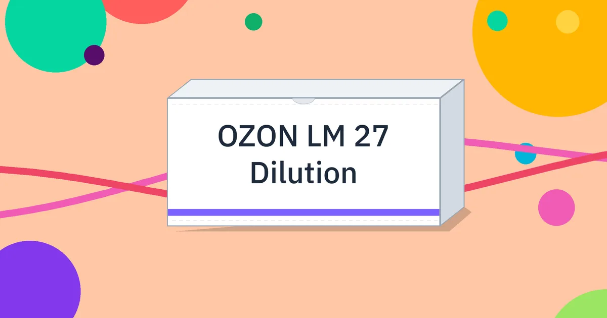 Symbolbild: Packung mit der Aufschrift OZON LM 27 Dilution (PZN 12974635) – Verfügbarkeit und Bezug in Apotheken in Frankfurt am Main