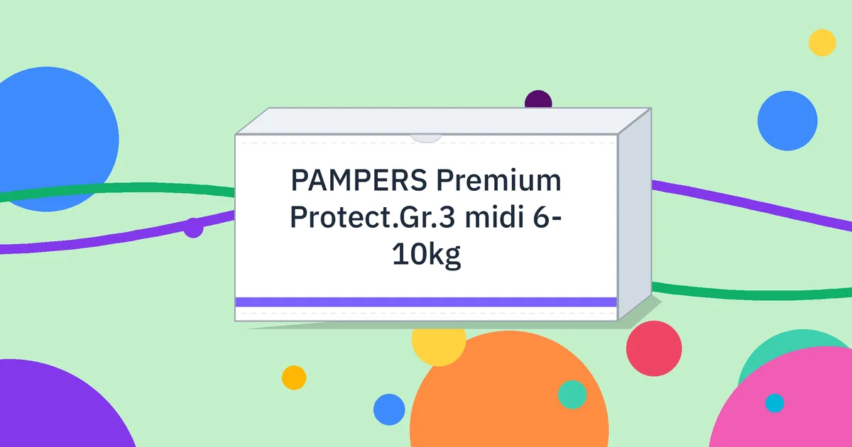 Symbolbild: Packung mit der Aufschrift PAMPERS Premium Protect.Gr.3 midi 6-10kg (PZN 16736996) – Verfügbarkeit und Bezug in Apotheken in Frankfurt am Main