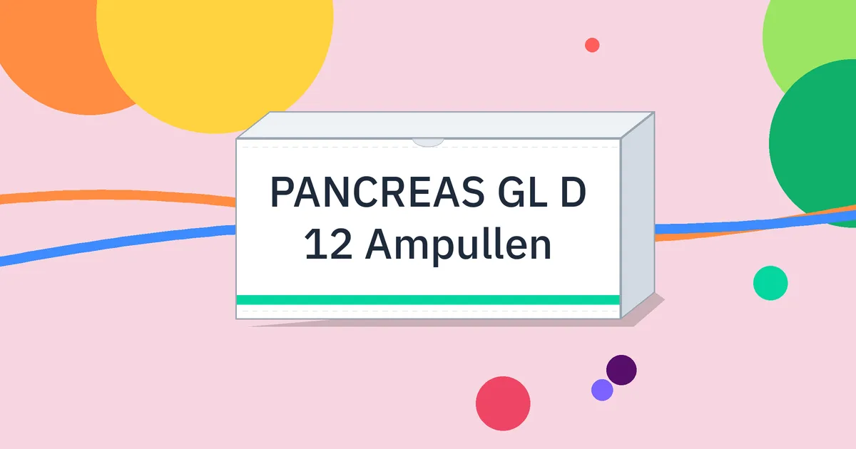Symbolbild: Packung mit der Aufschrift PANCREAS GL D 12 Ampullen (PZN 03354945) – Verfügbarkeit und Bezug in Apotheken in Frankfurt am Main