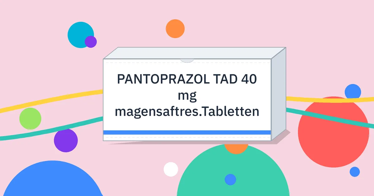 Symbolbild: Packung mit der Aufschrift PANTOPRAZOL TAD 40 mg magensaftres.Tabletten (PZN 19743092) – Verfügbarkeit und Bezug in Apotheken in Frankfurt am Main