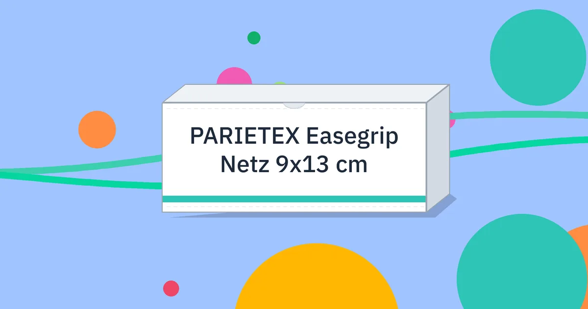 Symbolbild: Packung mit der Aufschrift PARIETEX Easegrip Netz 9x13 cm (PZN 00194820) – Verfügbarkeit und Bezug in Apotheken in Frankfurt am Main