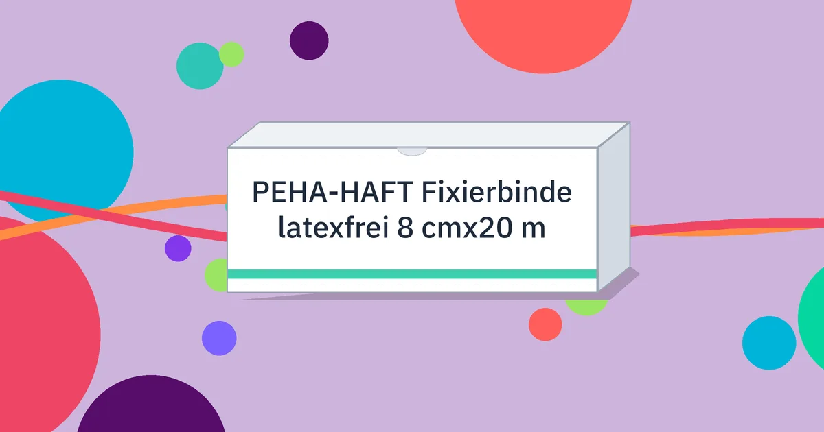 Symbolbild: Packung mit der Aufschrift PEHA-HAFT Fixierbinde latexfrei 8 cmx20 m (PZN 13701922) – Verfügbarkeit und Bezug in Apotheken in Frankfurt am Main