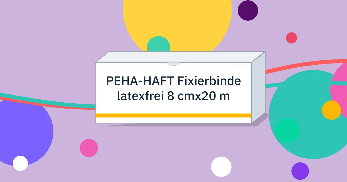 Symbolbild: Packung mit der Aufschrift PEHA-HAFT Fixierbinde latexfrei 8 cmx20 m (PZN 10792781) – Verfügbarkeit und Bezug in Apotheken in Frankfurt am Main