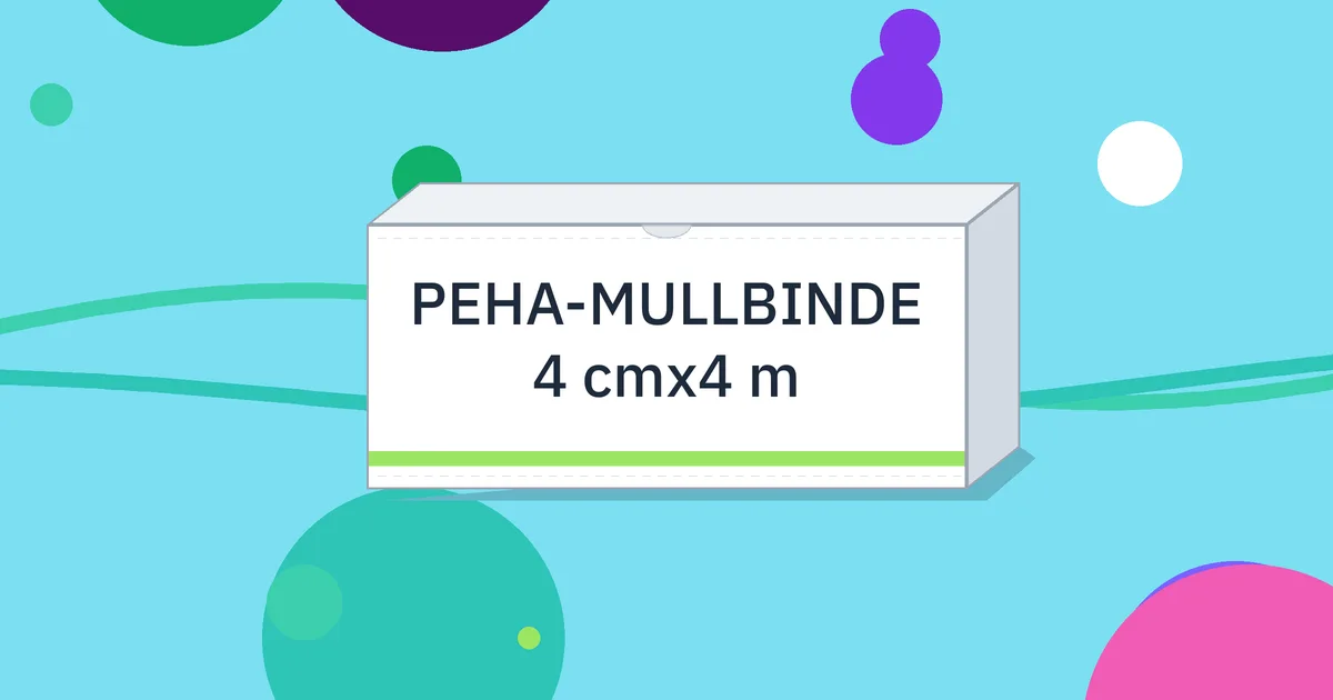 Symbolbild: Packung mit der Aufschrift PEHA-MULLBINDE 4 cmx4 m (PZN 15879185) – Verfügbarkeit und Bezug in Apotheken in Frankfurt am Main