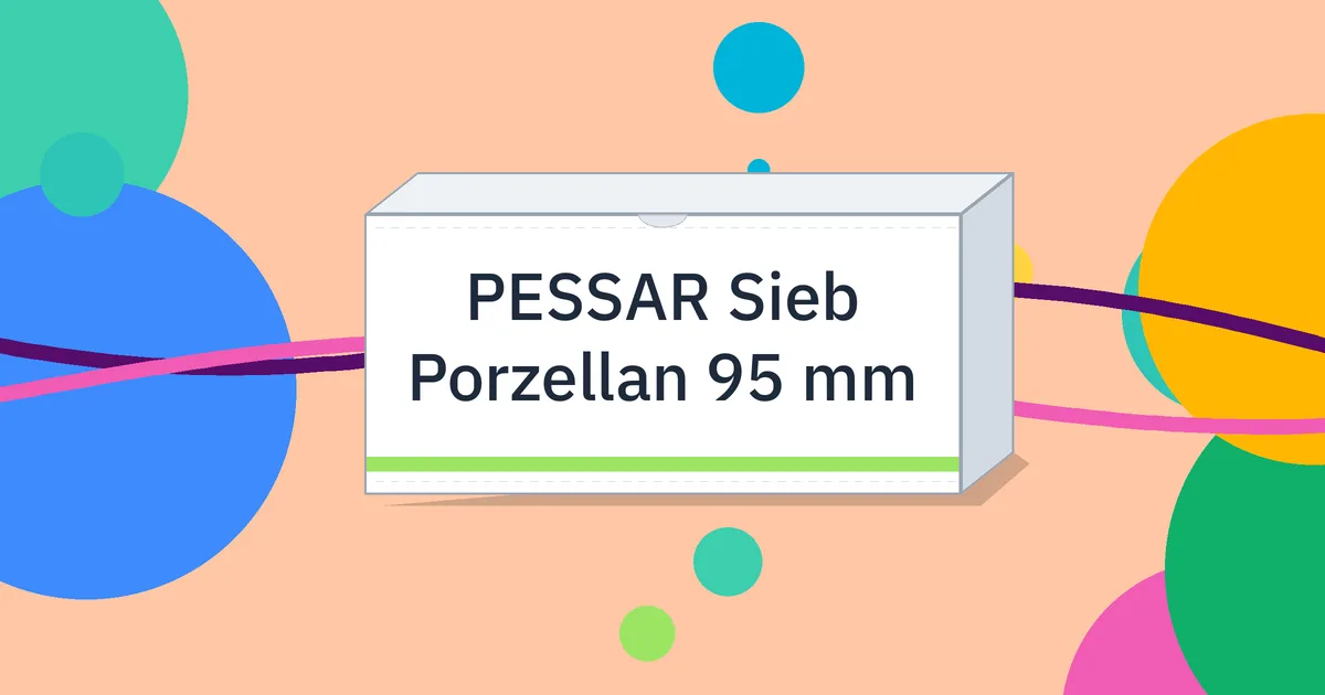Symbolbild: Packung mit der Aufschrift PESSAR Sieb Porzellan 95 mm (PZN 01734193) – Verfügbarkeit und Bezug in Apotheken in Frankfurt am Main