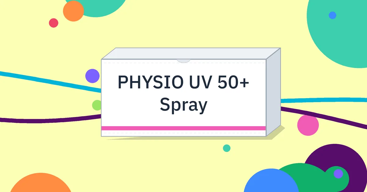 Symbolbild: Packung mit der Aufschrift PHYSIO UV 50+ Spray (PZN 20849714) – Verfügbarkeit und Bezug in Apotheken in Frankfurt am Main