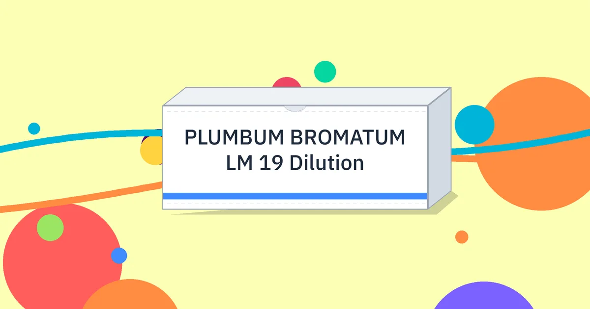 Symbolbild: Packung mit der Aufschrift PLUMBUM BROMATUM LM 19 Dilution (PZN 13039831) – Verfügbarkeit und Bezug in Apotheken in Frankfurt am Main