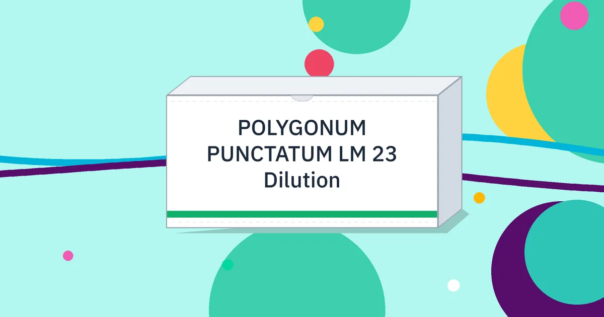 Symbolbild: Packung mit der Aufschrift POLYGONUM PUNCTATUM LM 23 Dilution (PZN 13663009) – Verfügbarkeit und Bezug in Apotheken in Frankfurt am Main