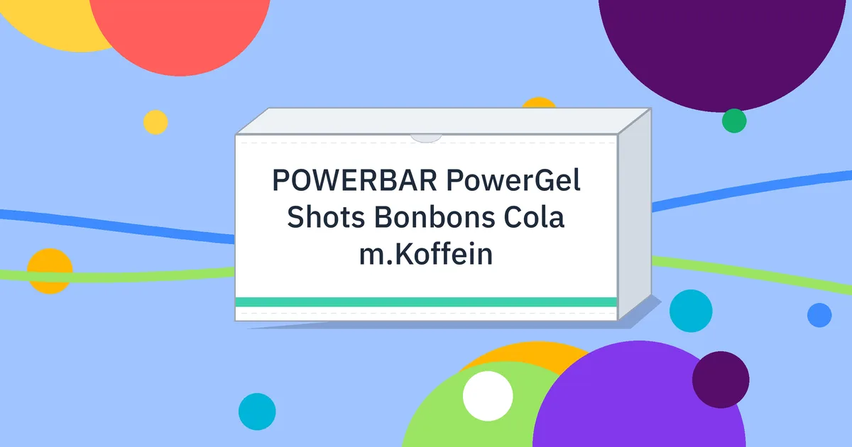 Symbolbild: Packung mit der Aufschrift POWERBAR PowerGel Shots Bonbons Cola m.Koffein (PZN 10734890) – Verfügbarkeit und Bezug in Apotheken in Frankfurt am Main