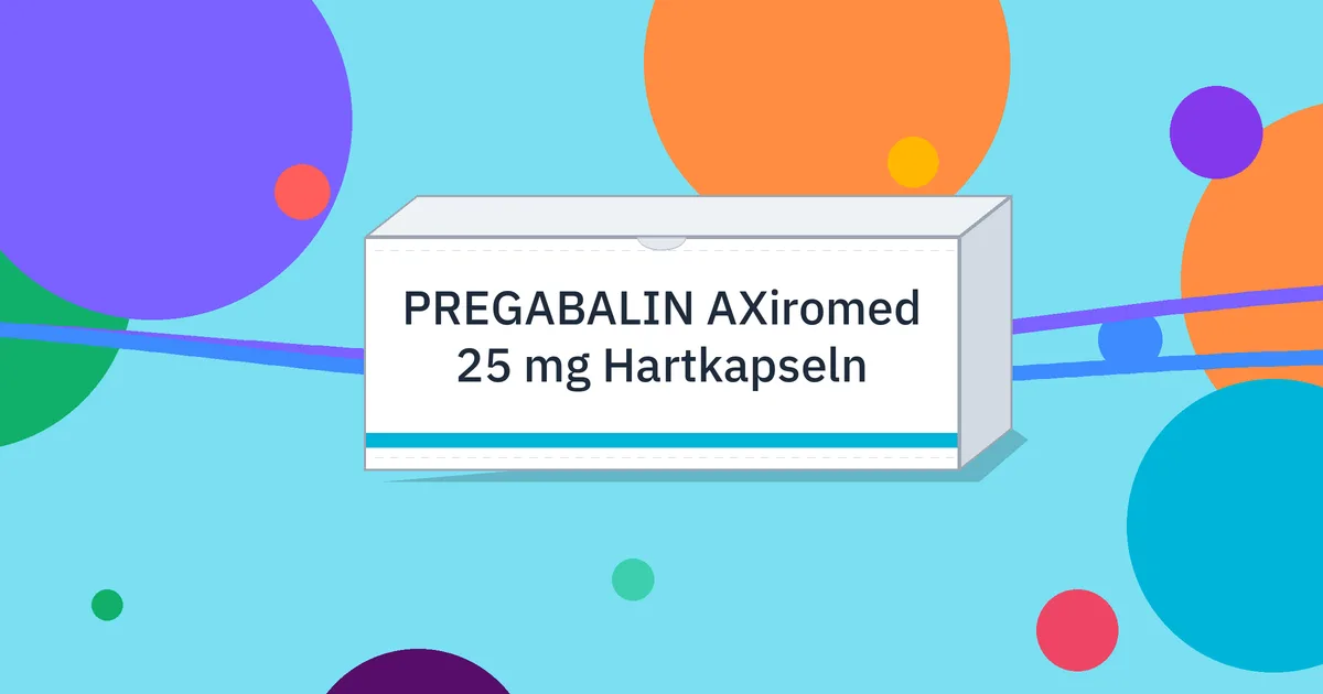 Symbolbild: Packung mit der Aufschrift PREGABALIN AXiromed 25 mg Hartkapseln (PZN 18488404) – Verfügbarkeit und Bezug in Apotheken in Frankfurt am Main