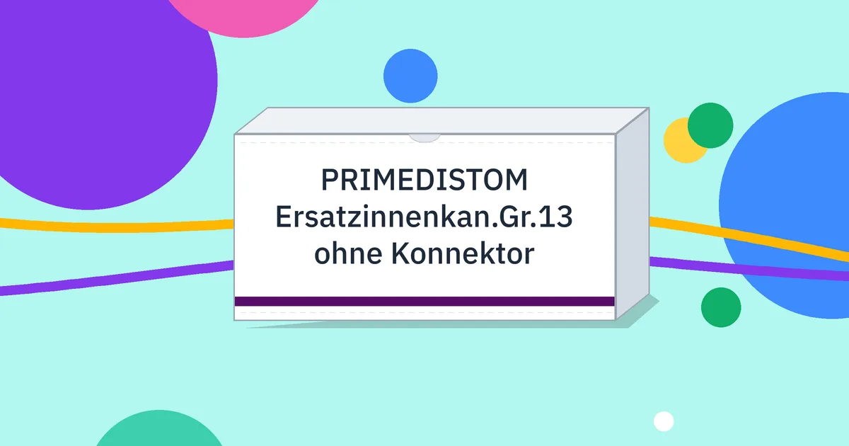 Symbolbild: Packung mit der Aufschrift PRIMEDISTOM Ersatzinnenkan.Gr.13 ohne Konnektor (PZN 10257473) – Verfügbarkeit und Bezug in Apotheken in Frankfurt am Main