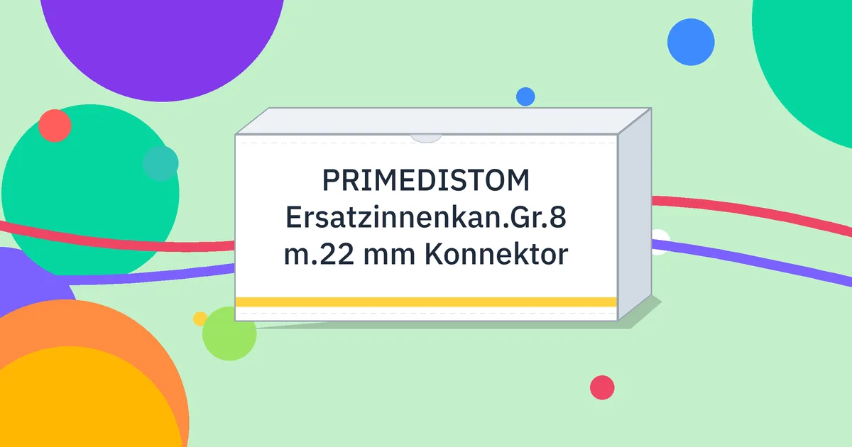 Symbolbild: Packung mit der Aufschrift PRIMEDISTOM Ersatzinnenkan.Gr.8 m.22 mm Konnektor (PZN 10257728) – Verfügbarkeit und Bezug in Apotheken in Frankfurt am Main