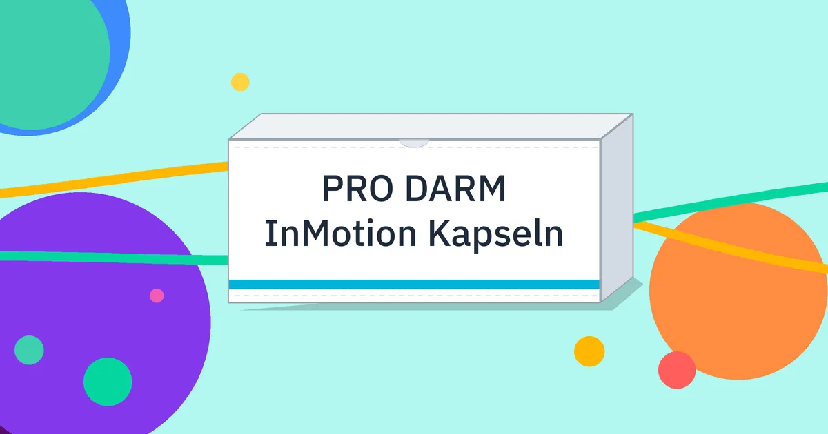 Symbolbild: Packung mit der Aufschrift PRO DARM InMotion Kapseln (PZN 20918295) – Verfügbarkeit und Bezug in Apotheken in Frankfurt am Main
